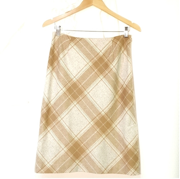 Ann Taylor | Skirts | Ann Taylor Wool Plaid Knee Tea Length Skirt 6 M | Poshmark
